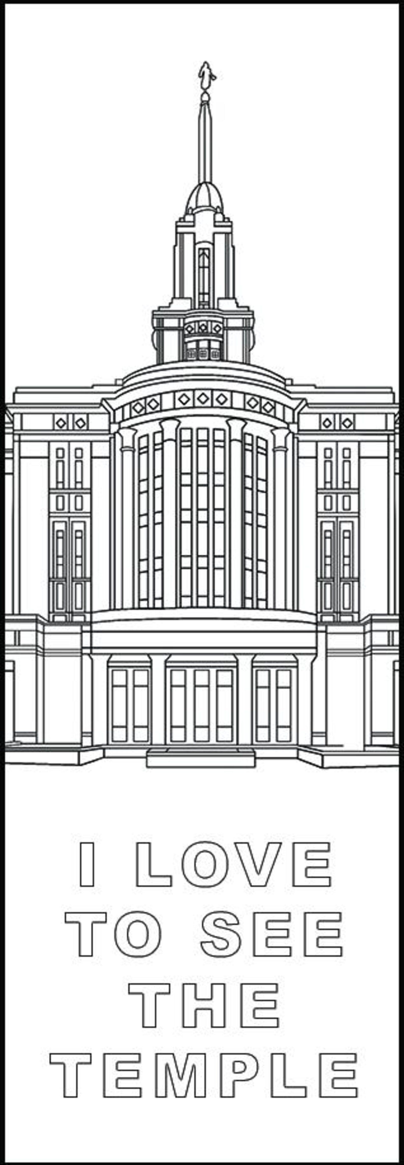 Digital Download Bookmarks for Coloring of LDS Temple. St. George ...