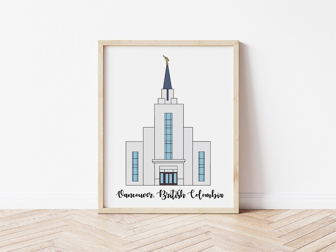 Vancouver, British Columbia LDS Temple - 8x10 Print of Digital Drawing ...