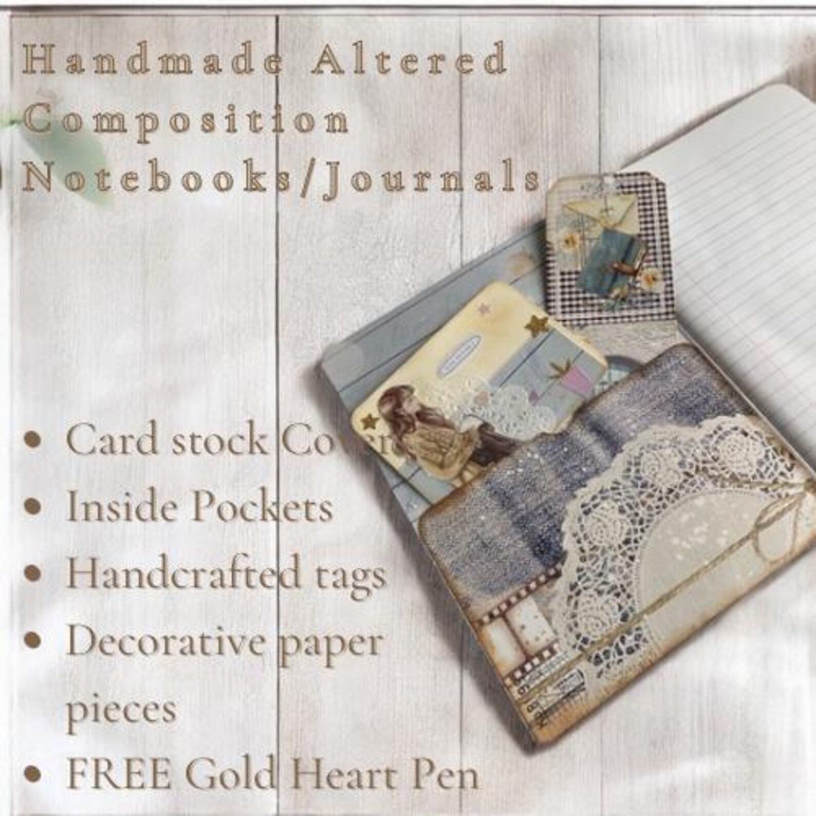 Handmade Altered Composition Notebook, Denim & Lace, Junk Journal - Etsy