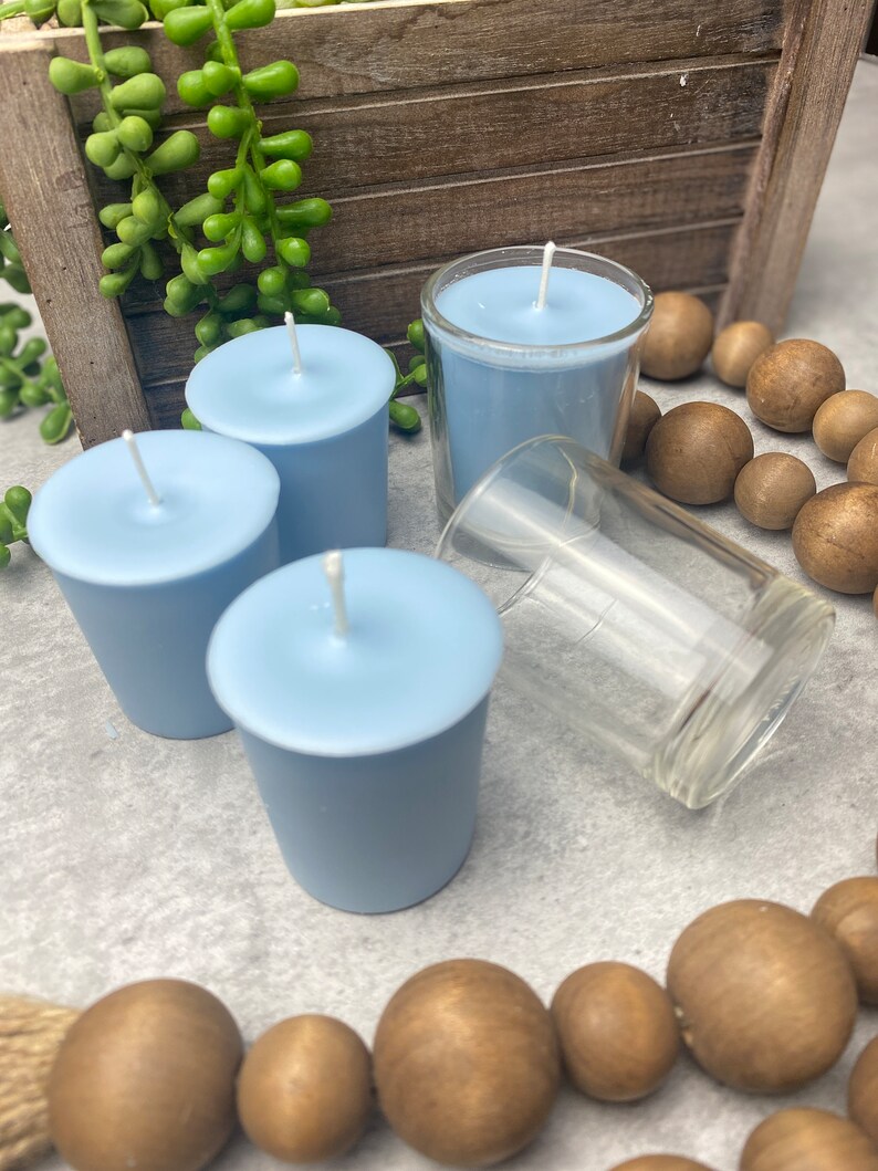 Scented Votive Candles: Hand Poured Soy Blend With Glass Holders - Etsy