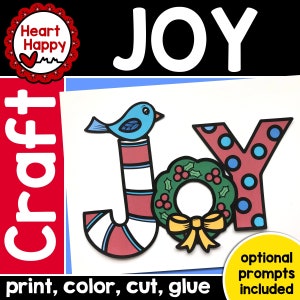 Joy Sign Kids Printable Craft Template Winter Craft - Etsy
