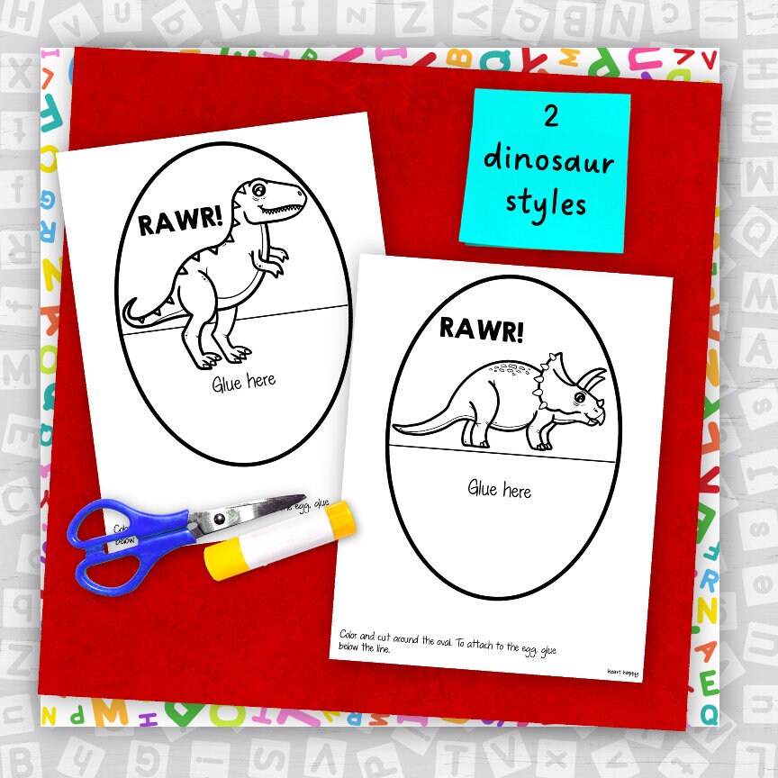 Dinosaur Egg, Kids Printable Craft Template, Easter Craft, Homeschool ...
