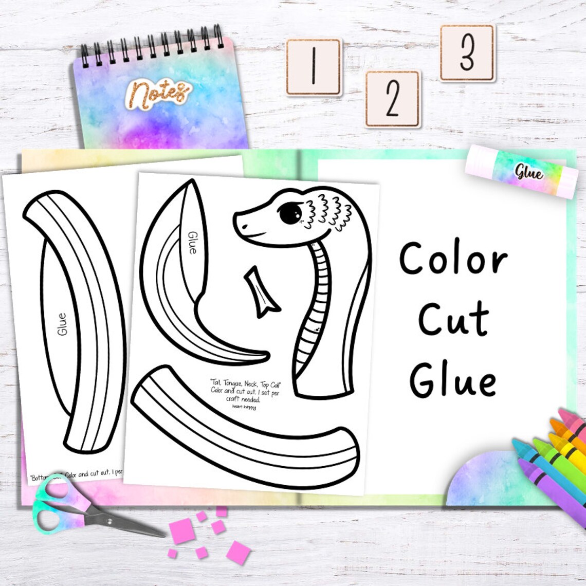 Snake Craft, Kids Printable Craft Template, Letter S, Homeschool ...