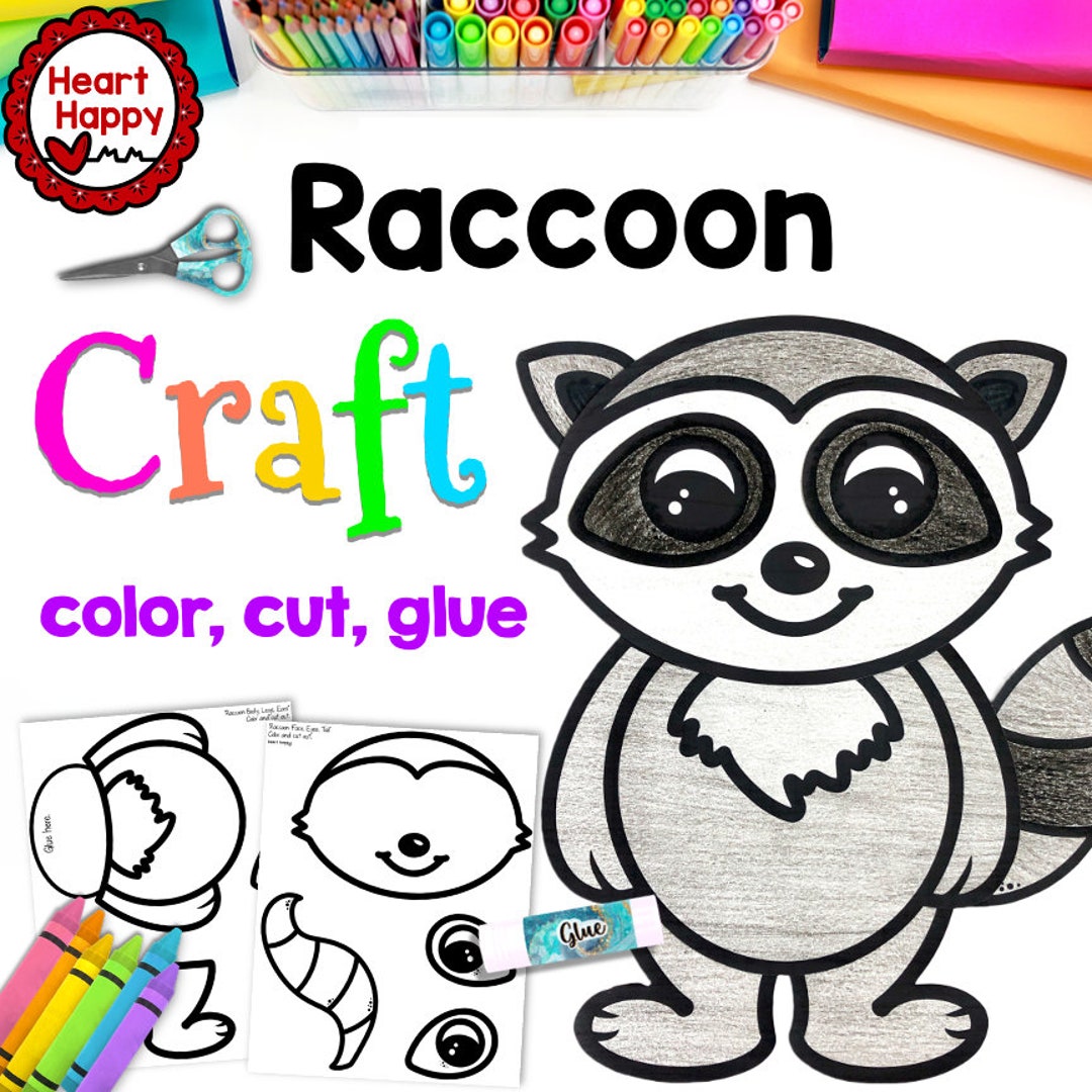 Printable Kids Raccoon Craft, Nocturnal Animals, Woodland Animals ...