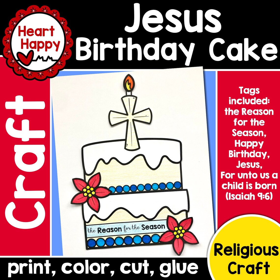 Birthday Cake for Jesus Kids Printable Christmas Craft - Etsy