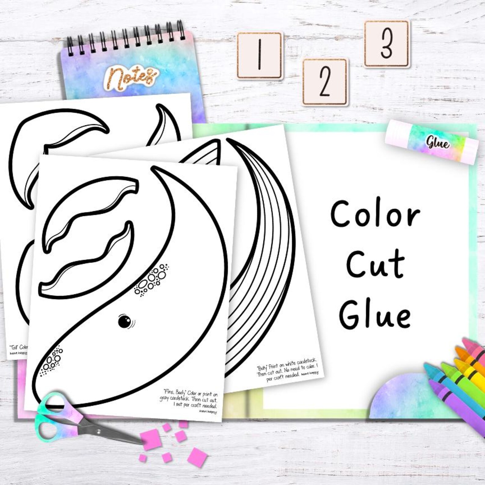 Humpback Whale Craft, Kids Printable Craft Template, Ocean Animals ...