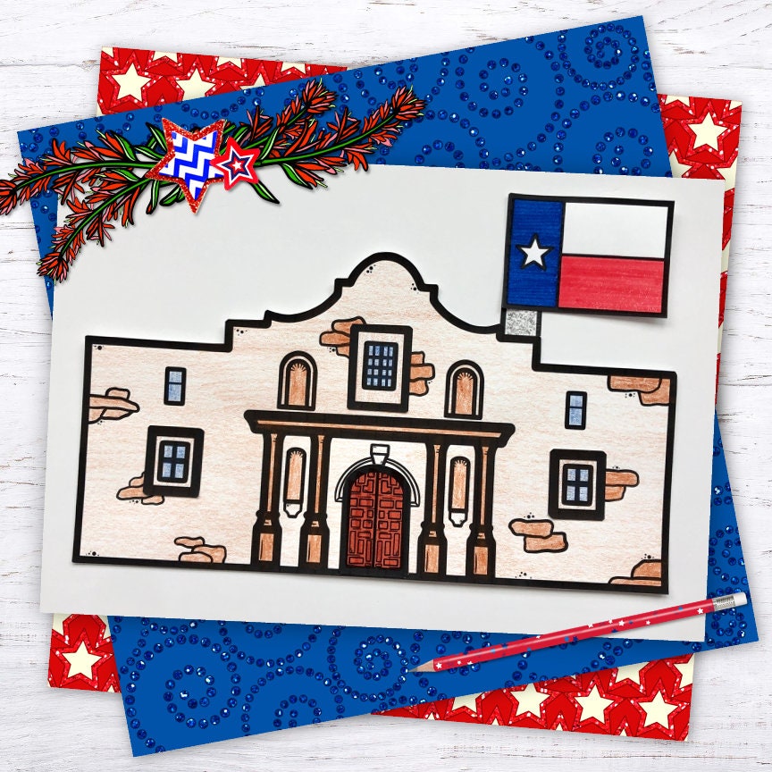 Alamo Craft, Kids Printable Craft Template, Texas History, 50 States,us ...