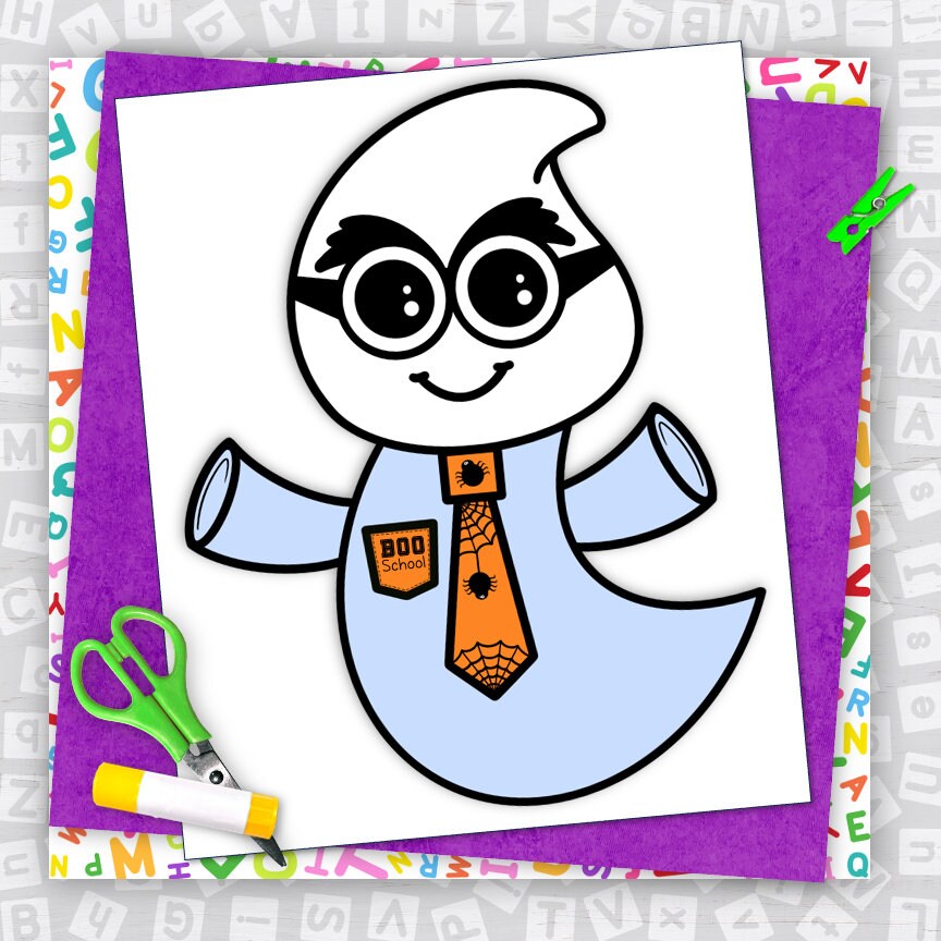 Halloween Ghost Craft, Kids Printable Craft Template, Fall Craft ...