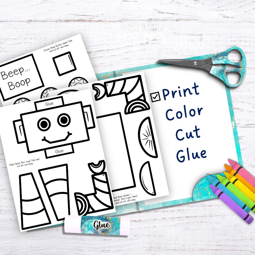 Robot Kids Printable Craft Template, Letter R Craft, Paper Crafts ...