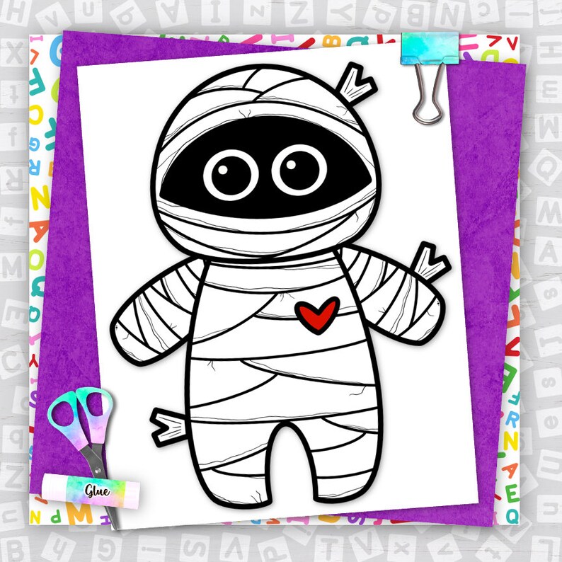 Halloween Mummy Kids Printable Craft Template, Fall/autumn Craft ...