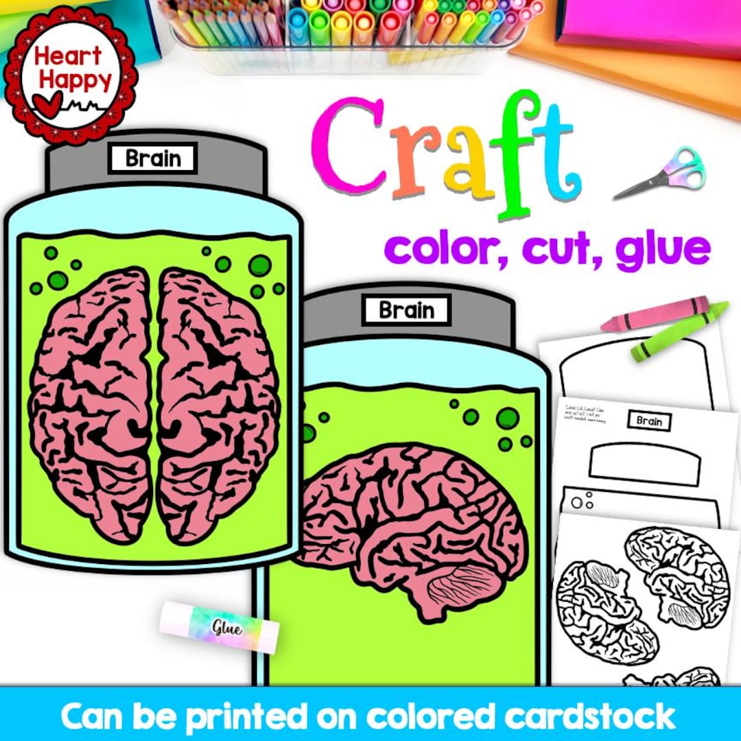 Halloween Brain Kids Printable Craft Template, Human Anatomy, Fall ...