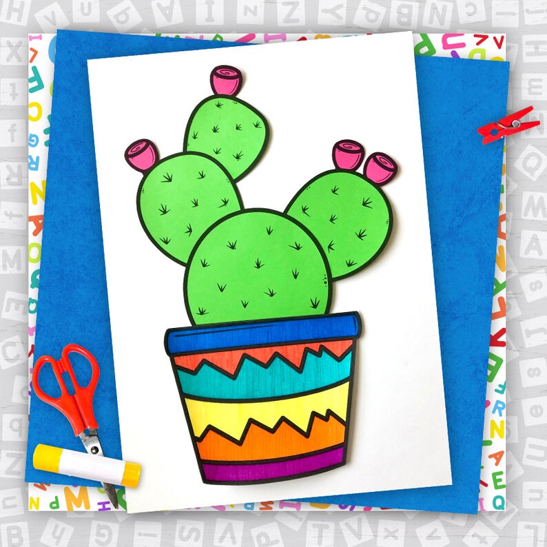 Cactus Craft, Printable Kids Template, Desert Craft, Summer, Homeschool ...