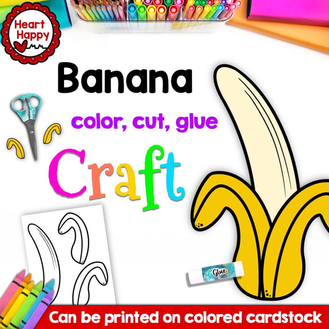 Banana Craft, Kids Printable Craft Template, Fruit Craft, Nutrition ...