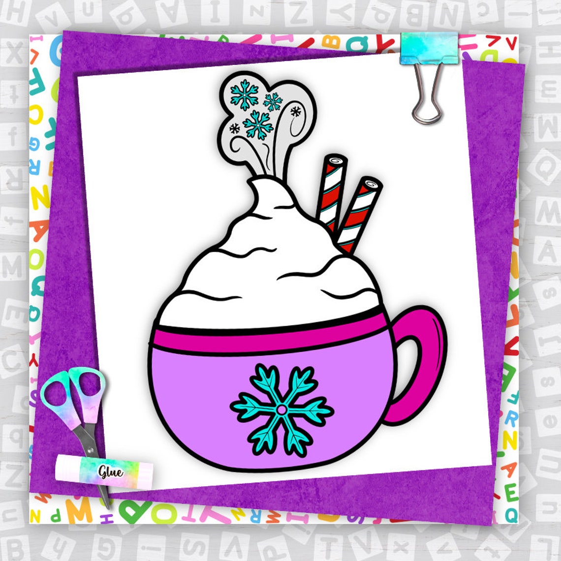 Hot Chocolate Craft, Kids Printable Craft Template, Winter Craft, Fall ...
