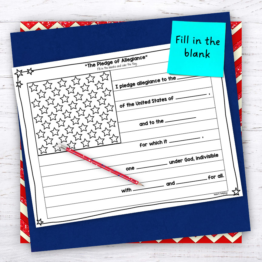 American Flag Craft, Kids Printable Craft Template, Pledge of ...
