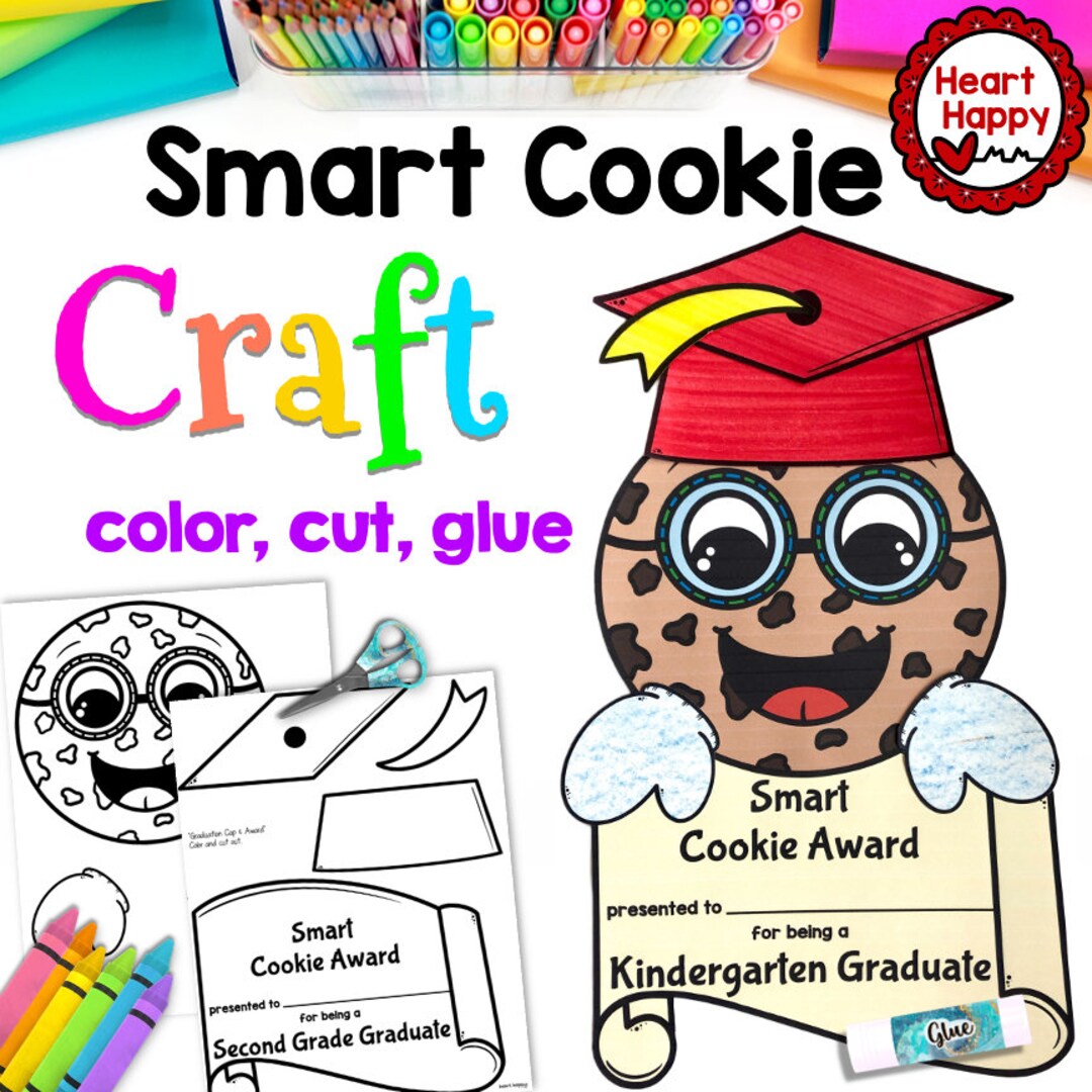 Smart Cookie Award Craft, Kids Printable Craft Template, Graduation ...