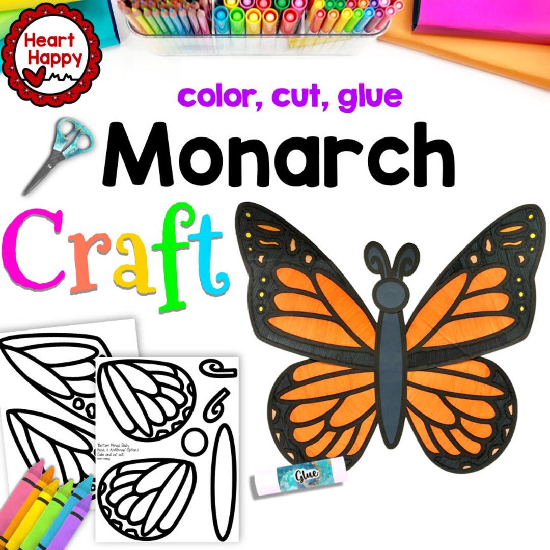 Printable Kids Monarch Butterfly Craft Template, Insect Craft, Spring ...