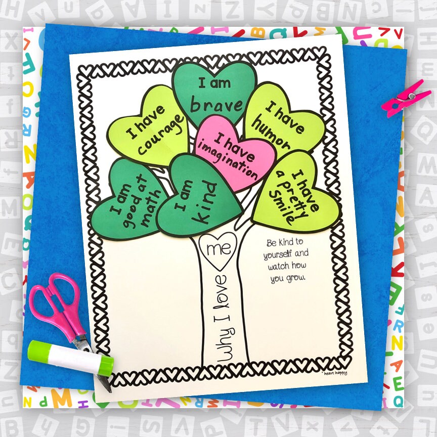 Self Affirmation I Love Me Tree Kids Printable Kids Craft Template ...