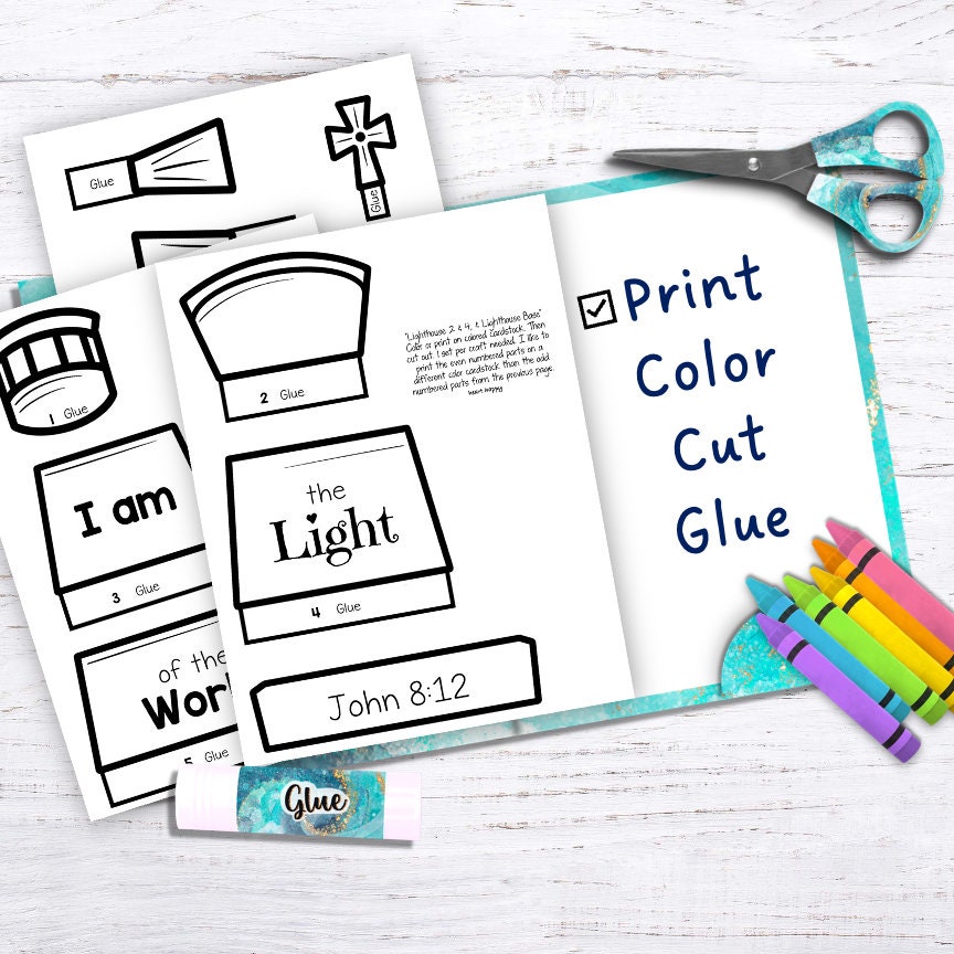 I Am the Light Kids Printable Religious Craft Template, Lighthouse ...