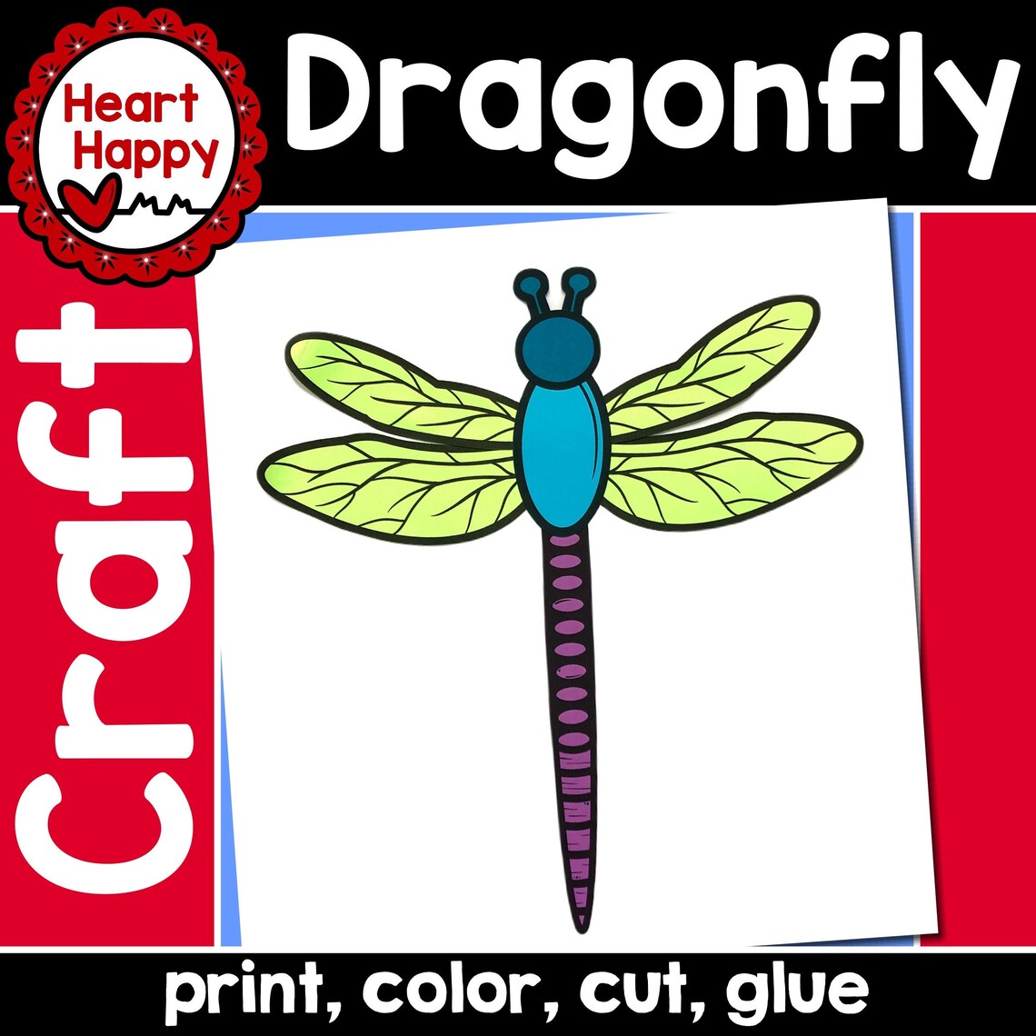 Printable Kids Dragonfly Craft Template Insect Craft Bug - Etsy
