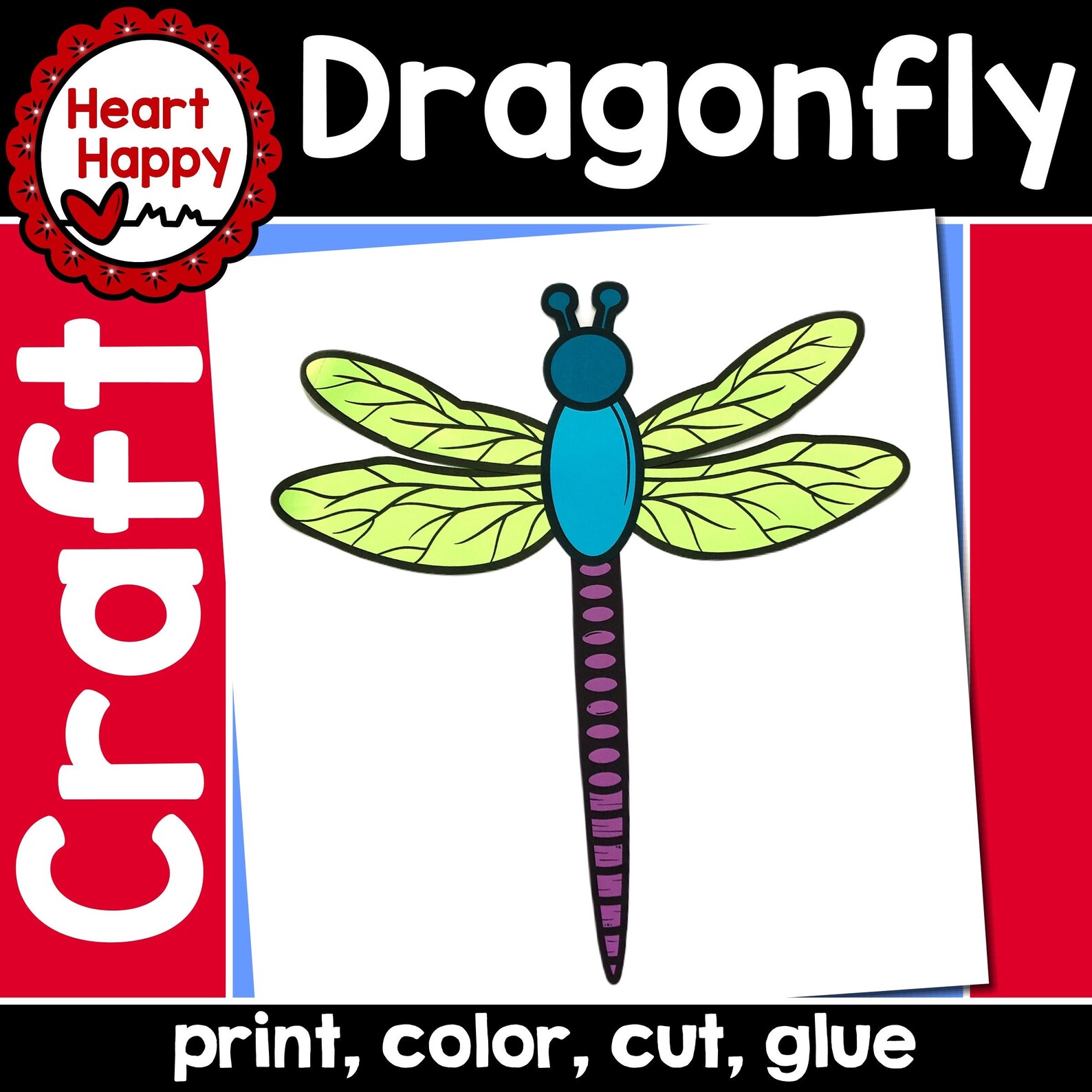 Printable Kids Dragonfly Craft Template Insect Craft Bug - Etsy
