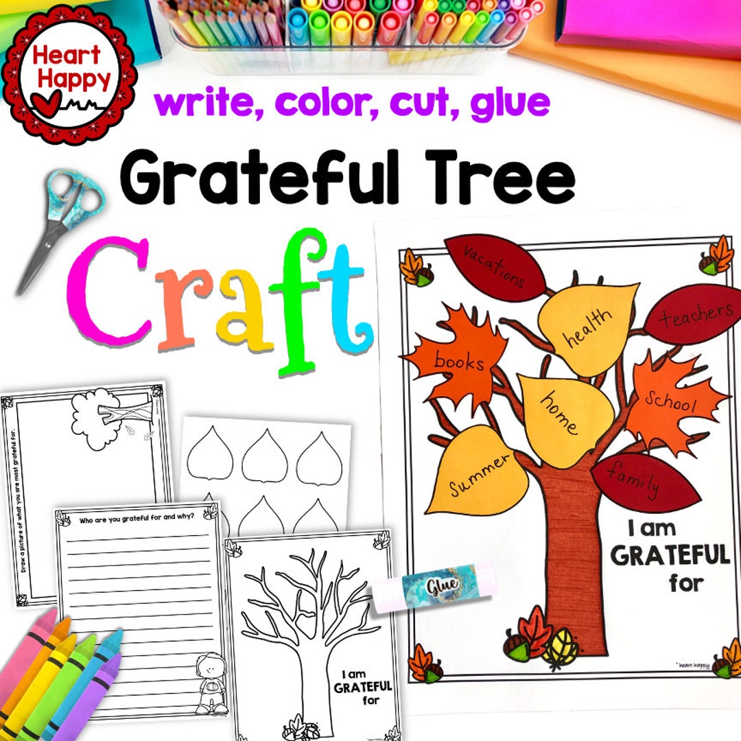 Grateful Tree Kids Printable Craft Template , Kids Fall/autumn Craft ...
