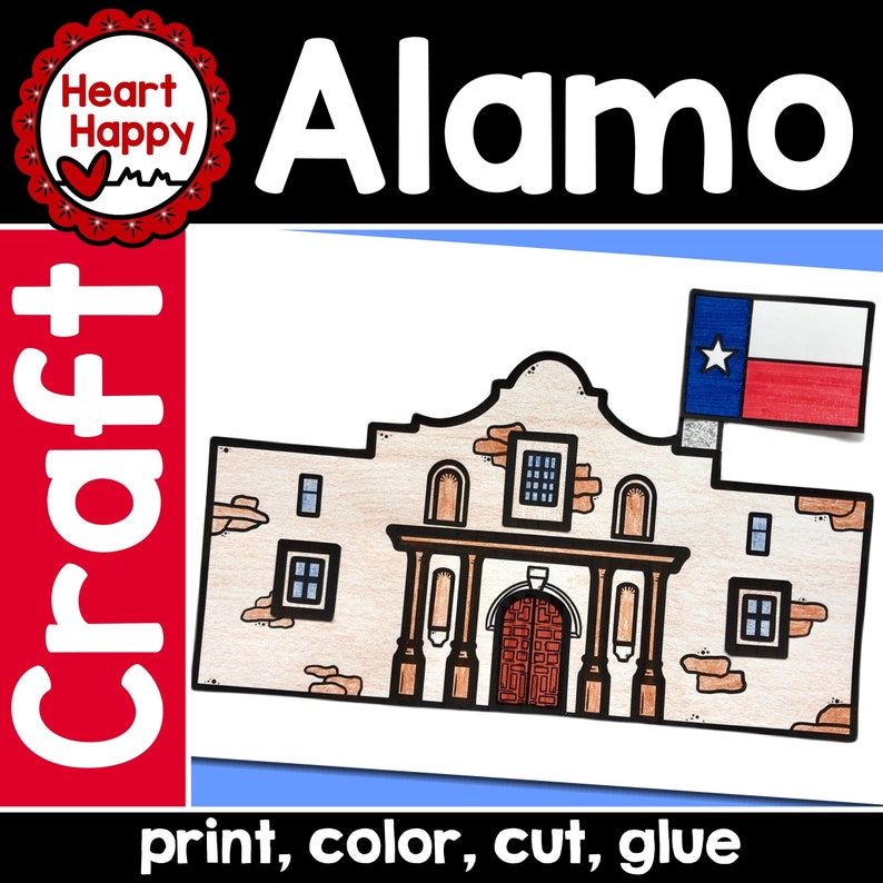 Alamo Craft Kids Printable Craft Template Texas History 50 - Etsy