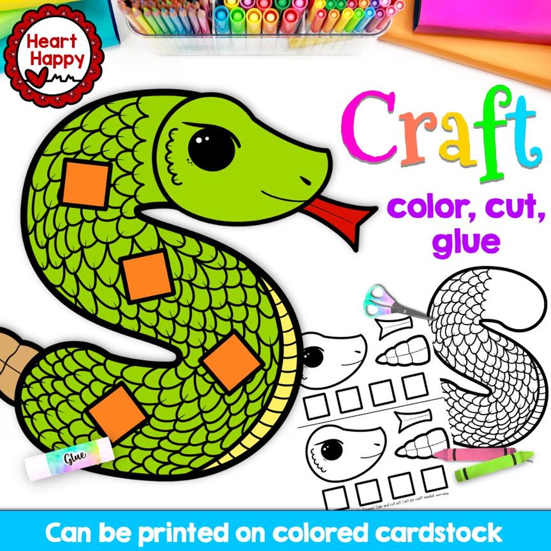 Letter S Snake Craft, Printable Kids Craft Template, Alphabet Craft ...
