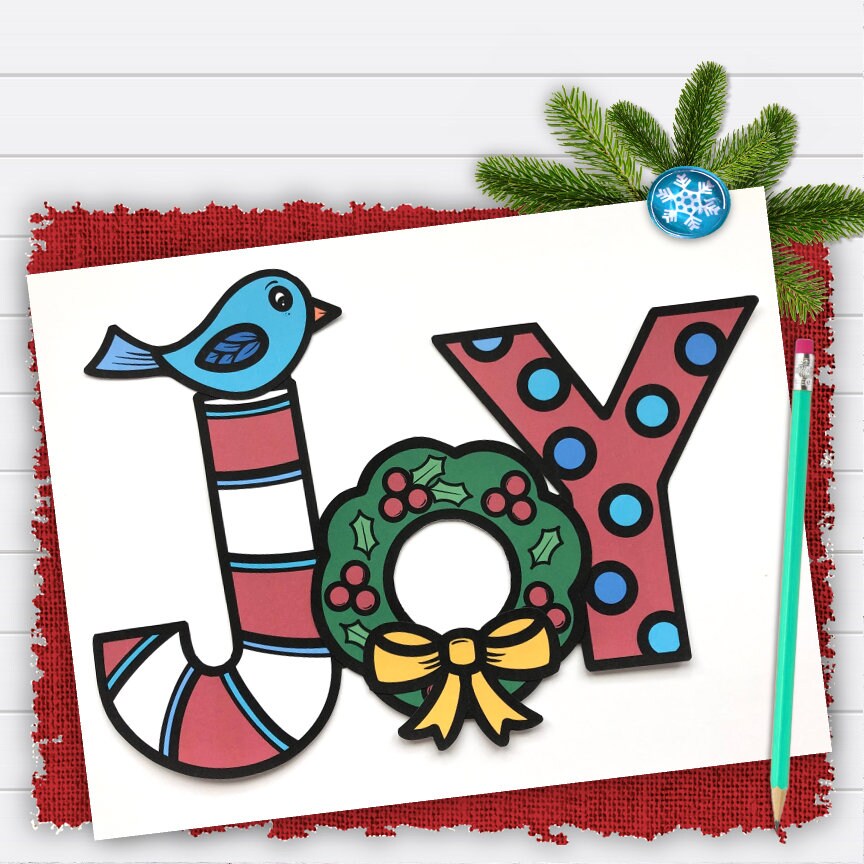 Joy Sign Kids Printable Craft Template, Winter Craft, Christmas, Paper ...