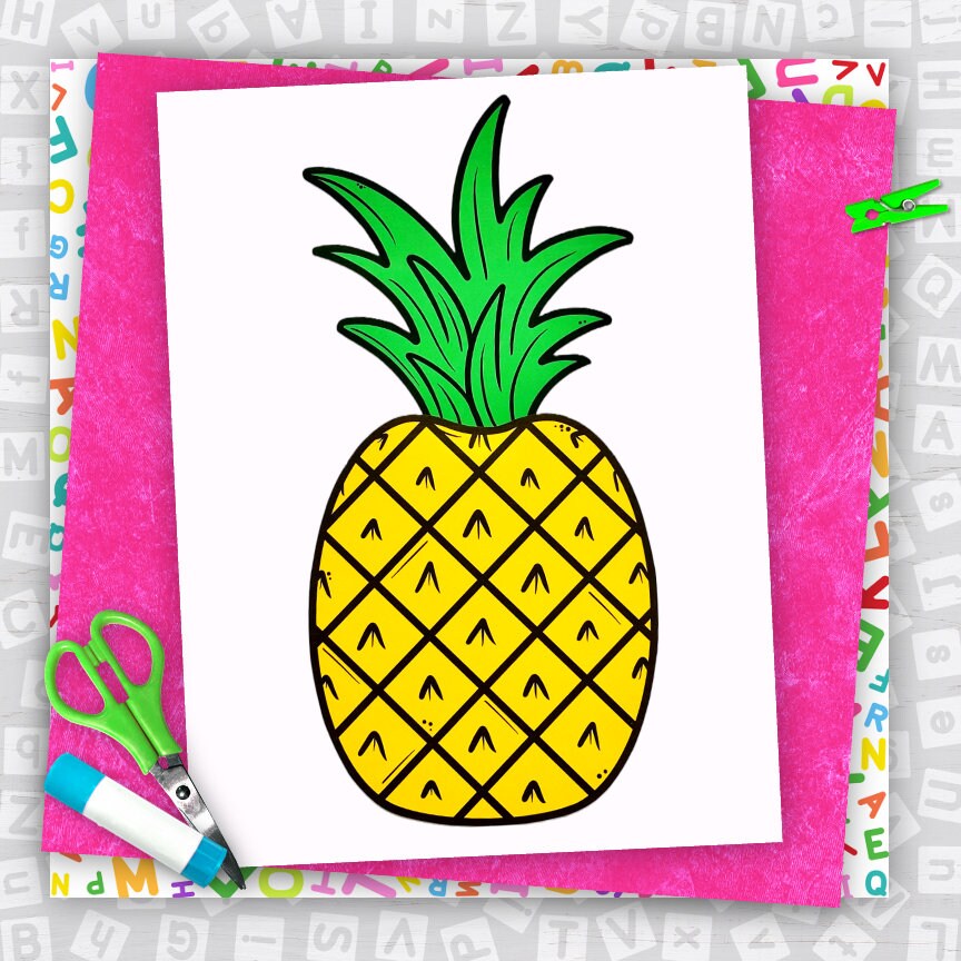 Pineapple Craft, Kids Printable Craft Template, Fruit Craft, Nutrition ...