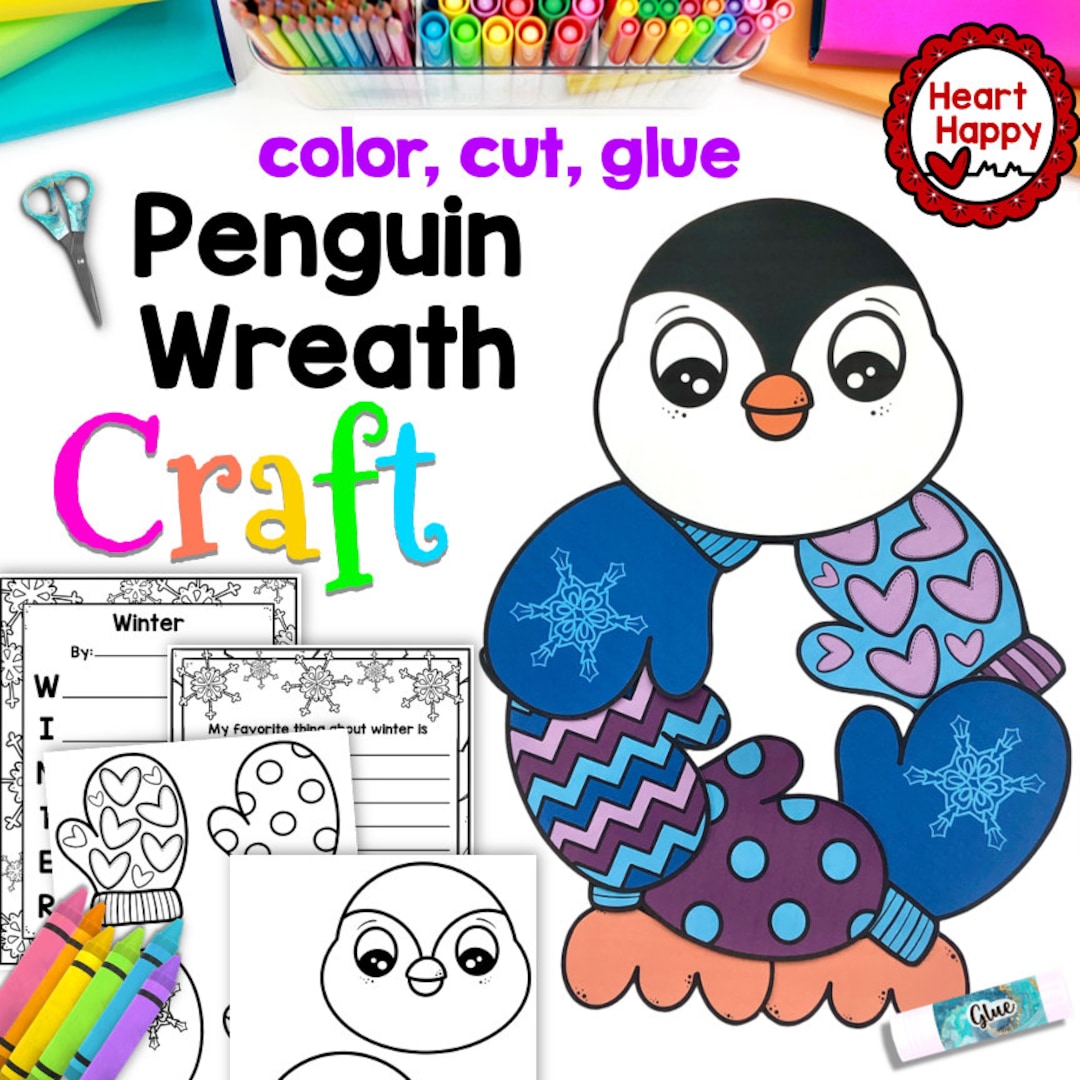 Penguin Kids Printable Craft Template, Winter Craft, Paper Crafts ...