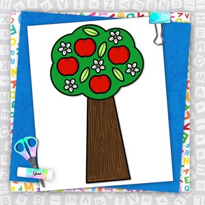 Apple Tree Craft, Kids Printable Craft Template, Fall Activity ...