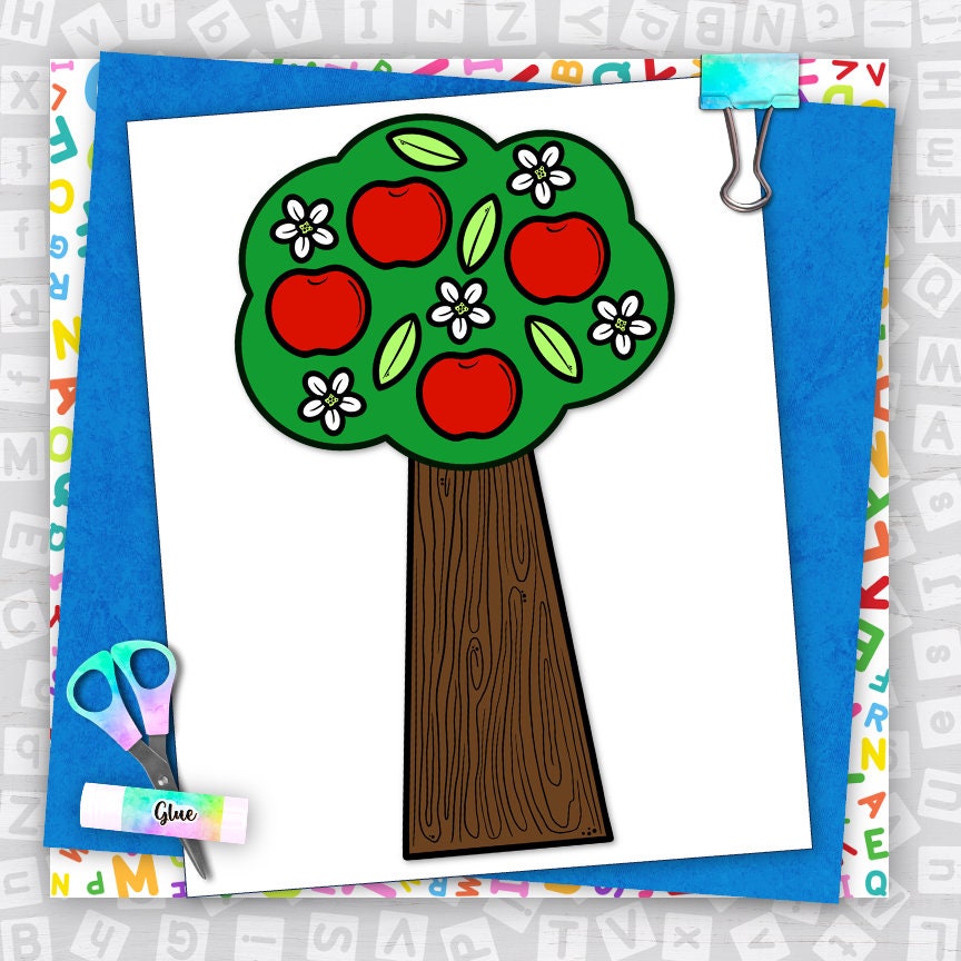 Apple Tree Craft, Kids Printable Craft Template, Fall Activity ...