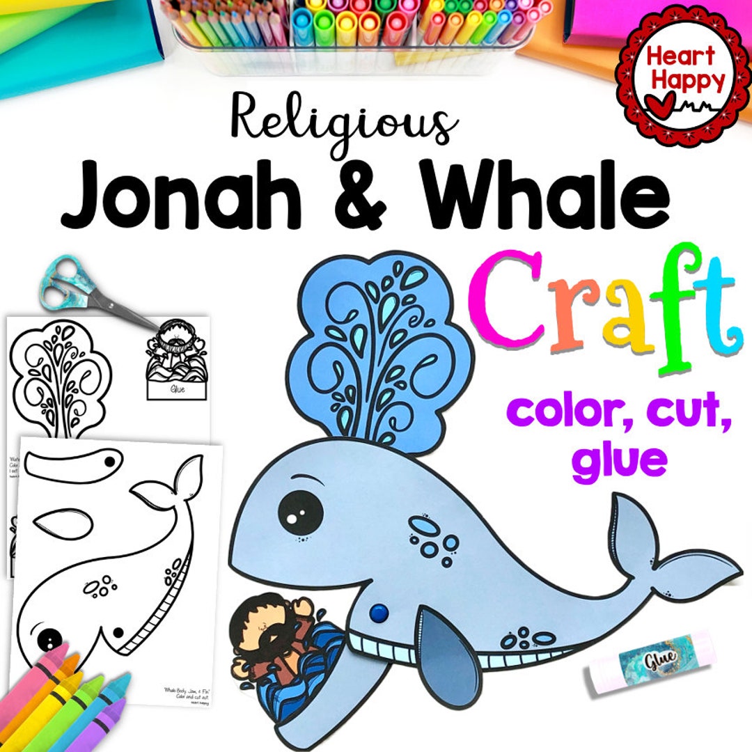 Jonah and the Whale Kids Printable Craft Template, Religious Craft ...
