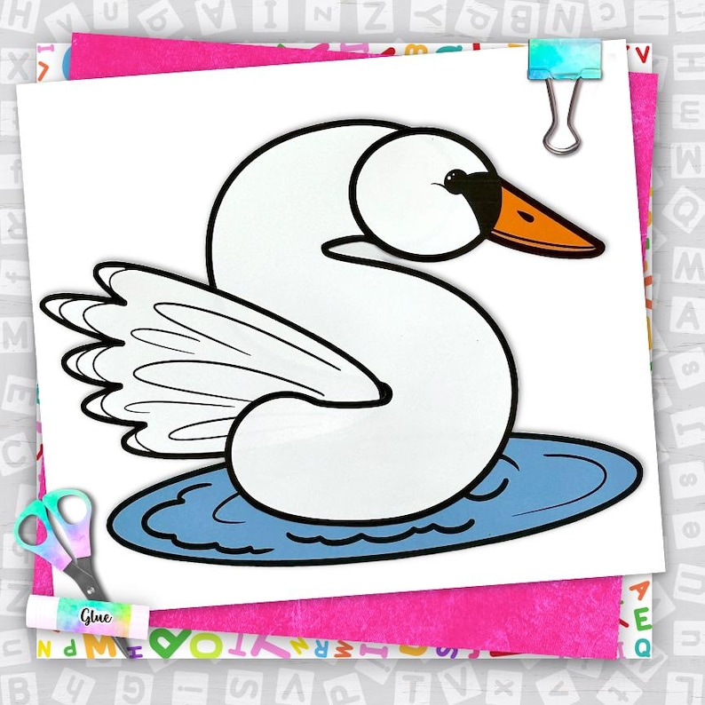 Letter S Swan Craft, Printable Kids Craft Template, Alphabet Craft, S ...