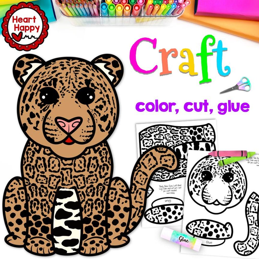 Jaguar Craft, Kids Printable Craft Template, Letter J, Zoo Animals ...