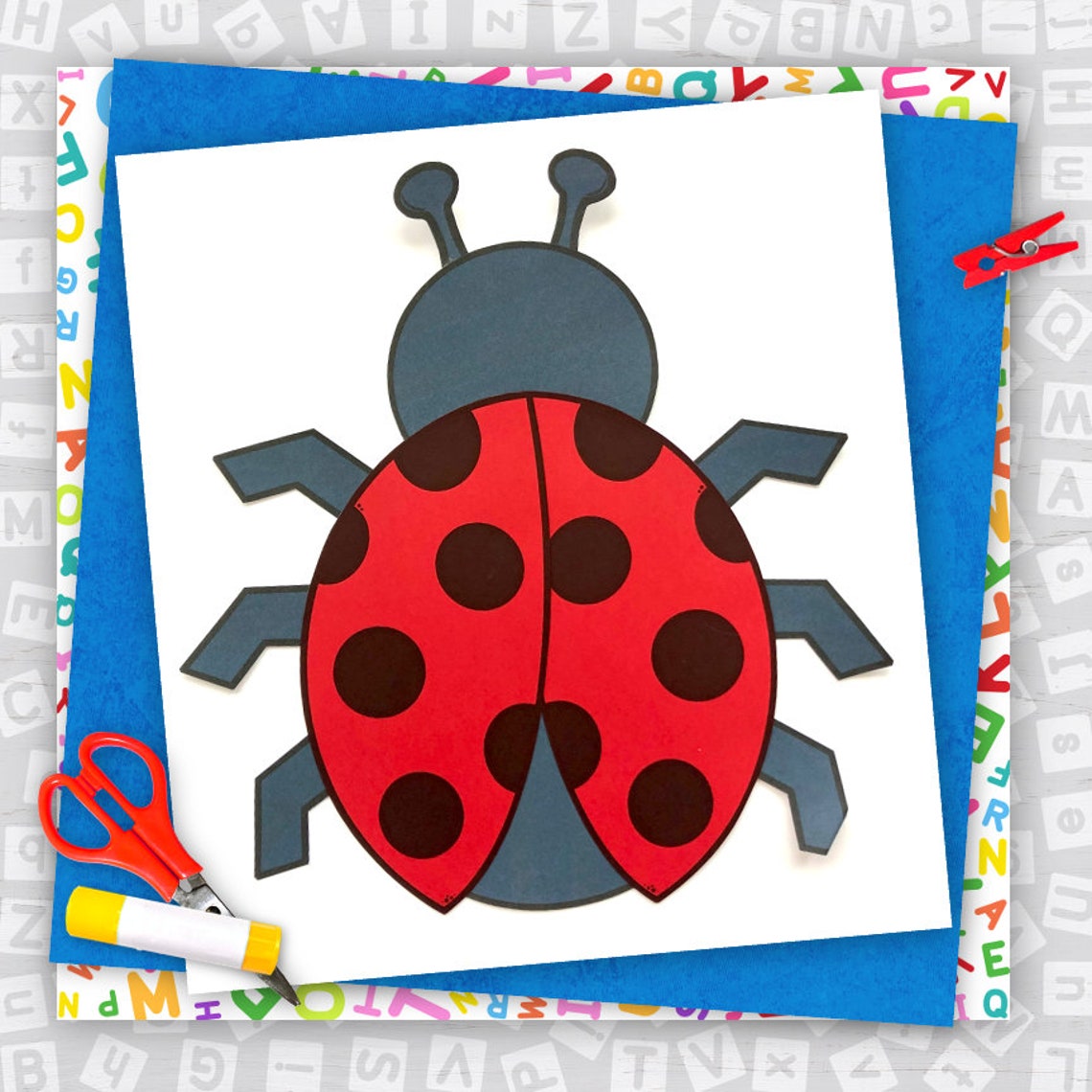 Printable Kids Ladybug Craft Template, Bug Craft, Insect Craft, Spring ...