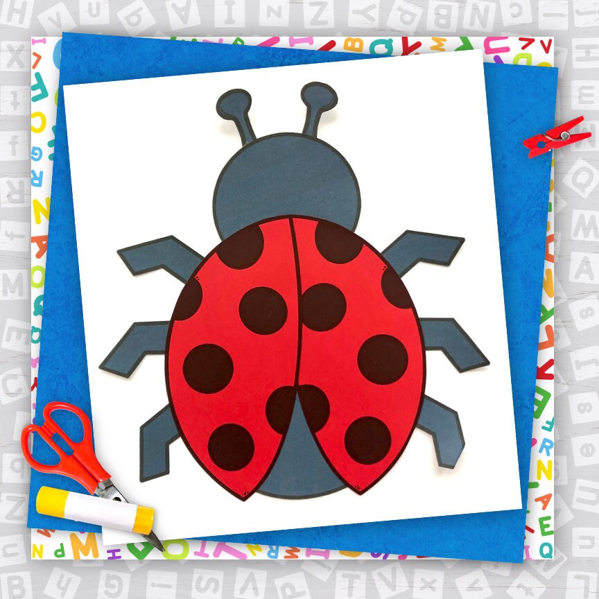 Printable Kids Ladybug Craft Template, Bug Craft, Insect Craft, Spring ...