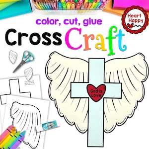 Cross Kids Printable Craft Template, Kids Religious Craft, Easter Craft ...