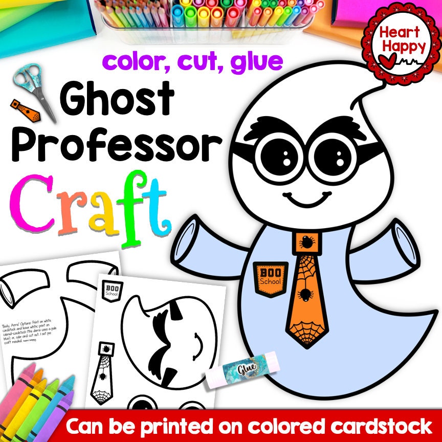 Halloween Ghost Craft, Kids Printable Craft Template, Fall Craft ...