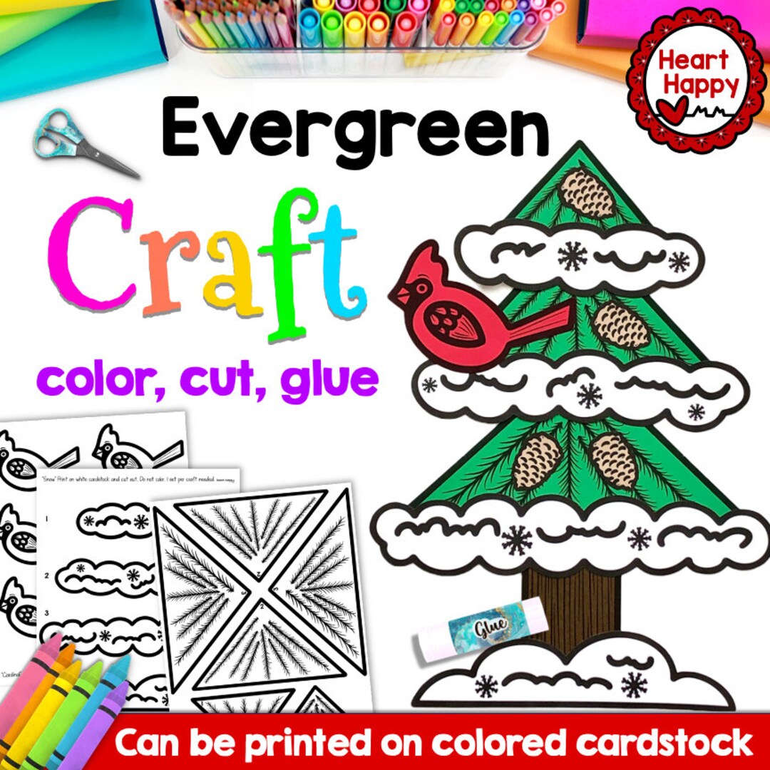 Winter Tree Kids Printable Craft Template, Winter Craft, Printable Kids ...