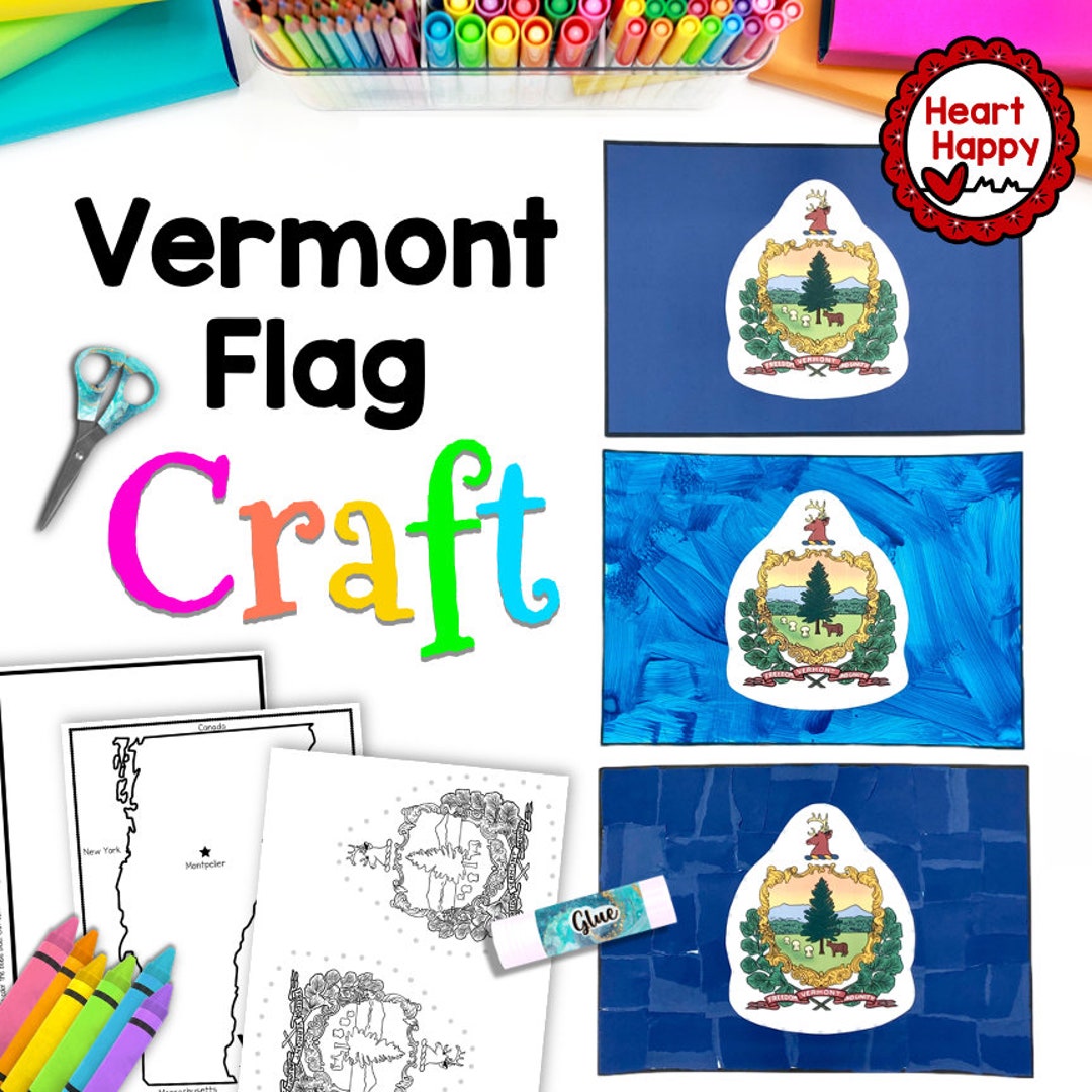 Vermont Flag Craft, Kids Printable Craft Template, Vermont State ...