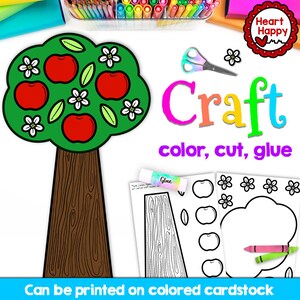 Apple Tree Craft, Kids Printable Craft Template, Fall Activity ...