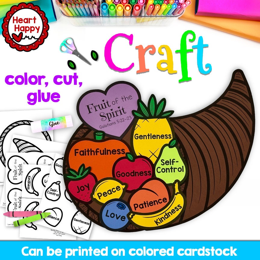Fruit of the Spirit Cornucopia Religious Kids Printable Craft Template ...