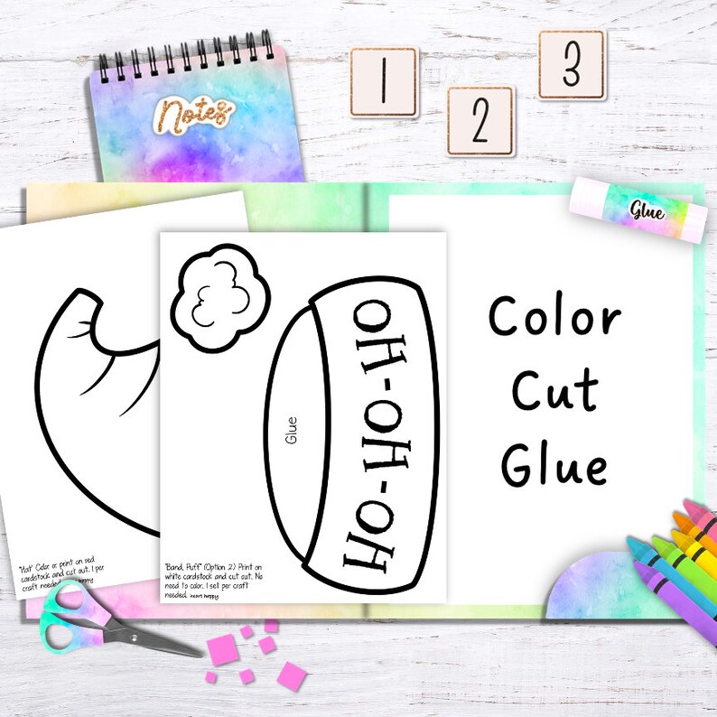 Santa Hat Craft, Kids Printable Craft Template, Christmas Craft ...
