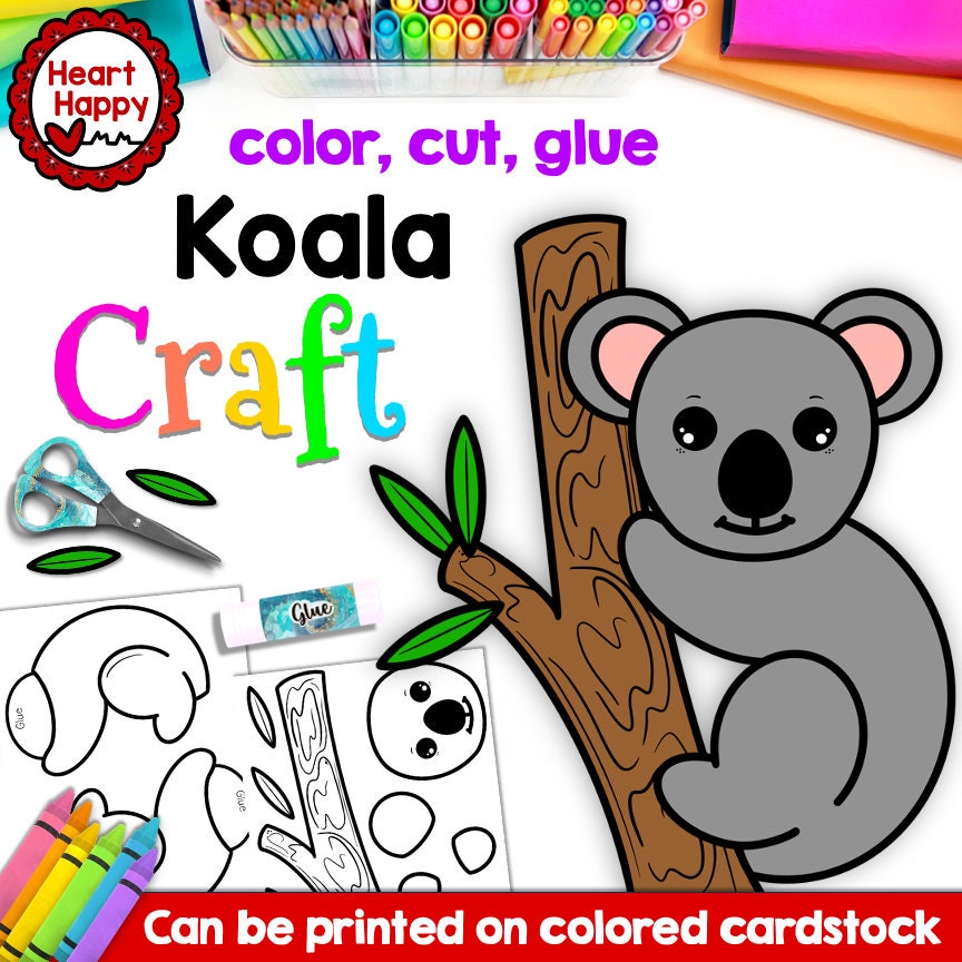 Koala Bear Craft, Kids Printable Craft Template, Zoo Animal Craft ...