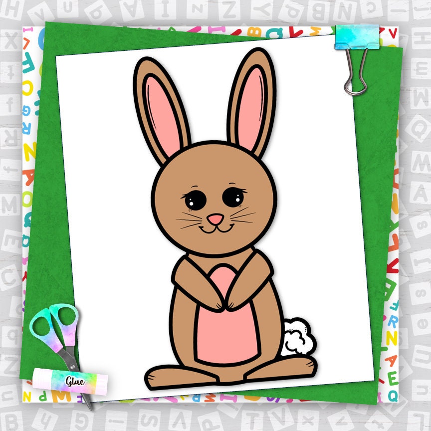 Bunny Rabbit Craft, Kids Printable Craft Template, Spring, Letter R ...