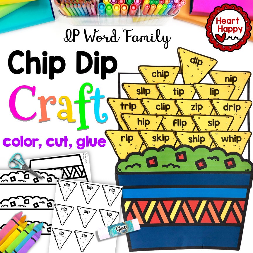 Short I Vowel Kids Craft Template, IP Word Family Craft, Printable Kids ...