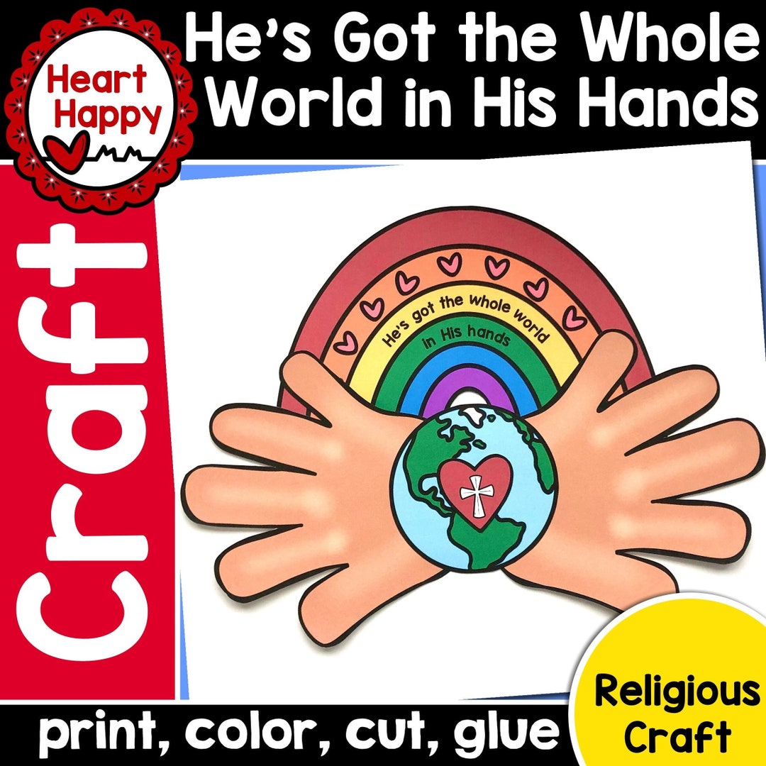He's Got the Whole World in His Hands Kids Printable Craft - Etsy