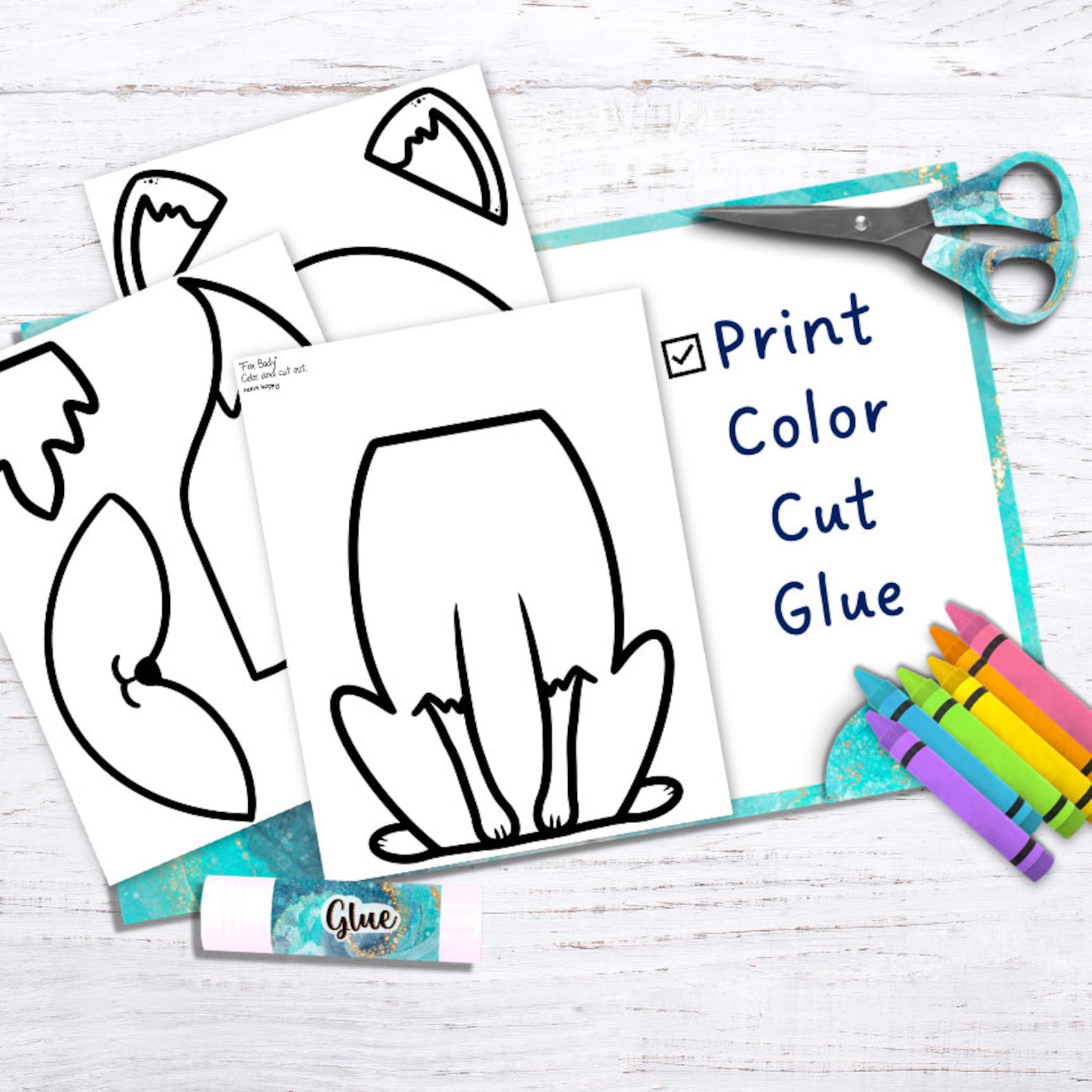 Printable Kids Fox Craft Template, Forest Animals, Woodland Animals ...